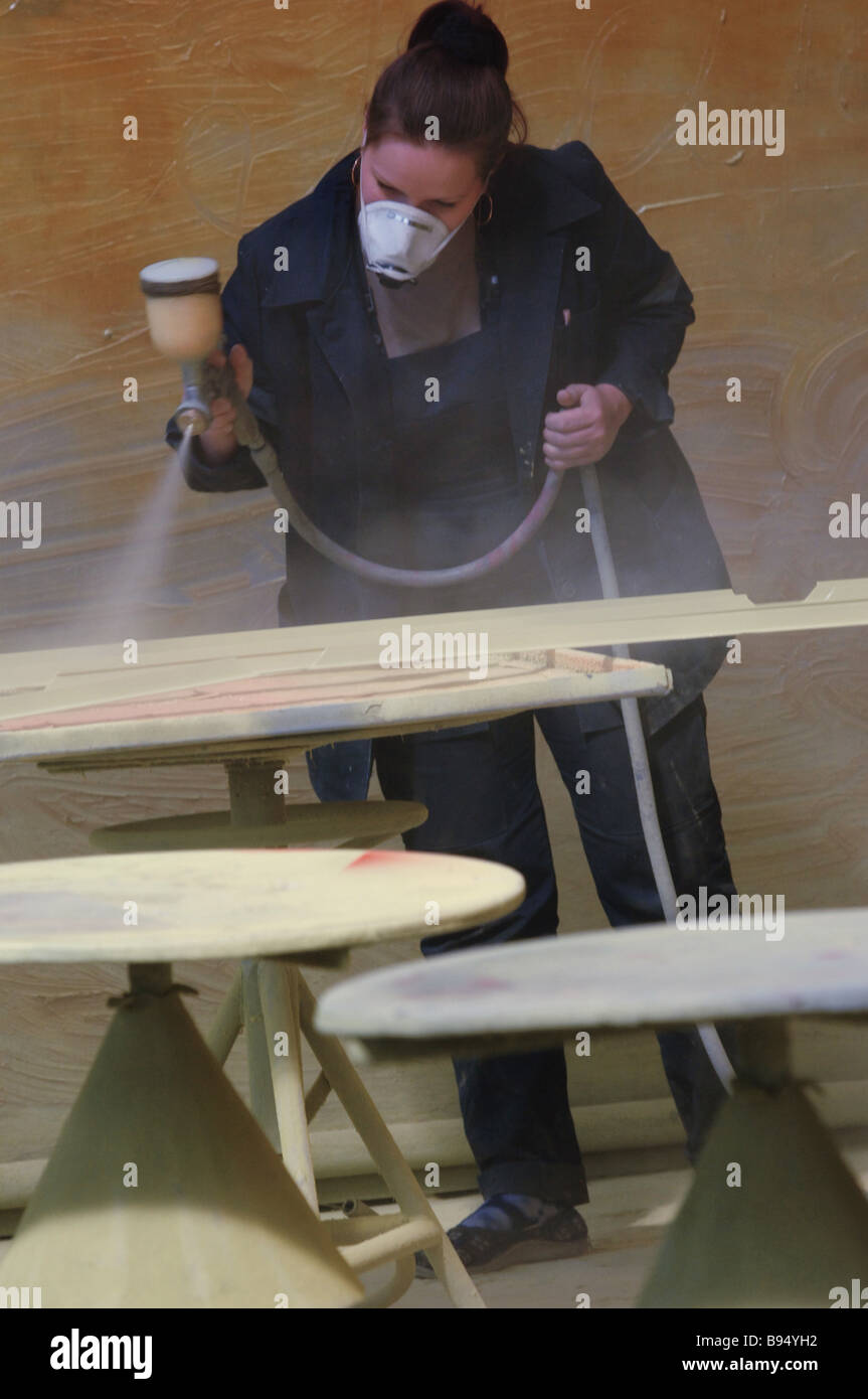 Painting shop at the Gagarin Aircraft Building Works or KNAAPO based in ...