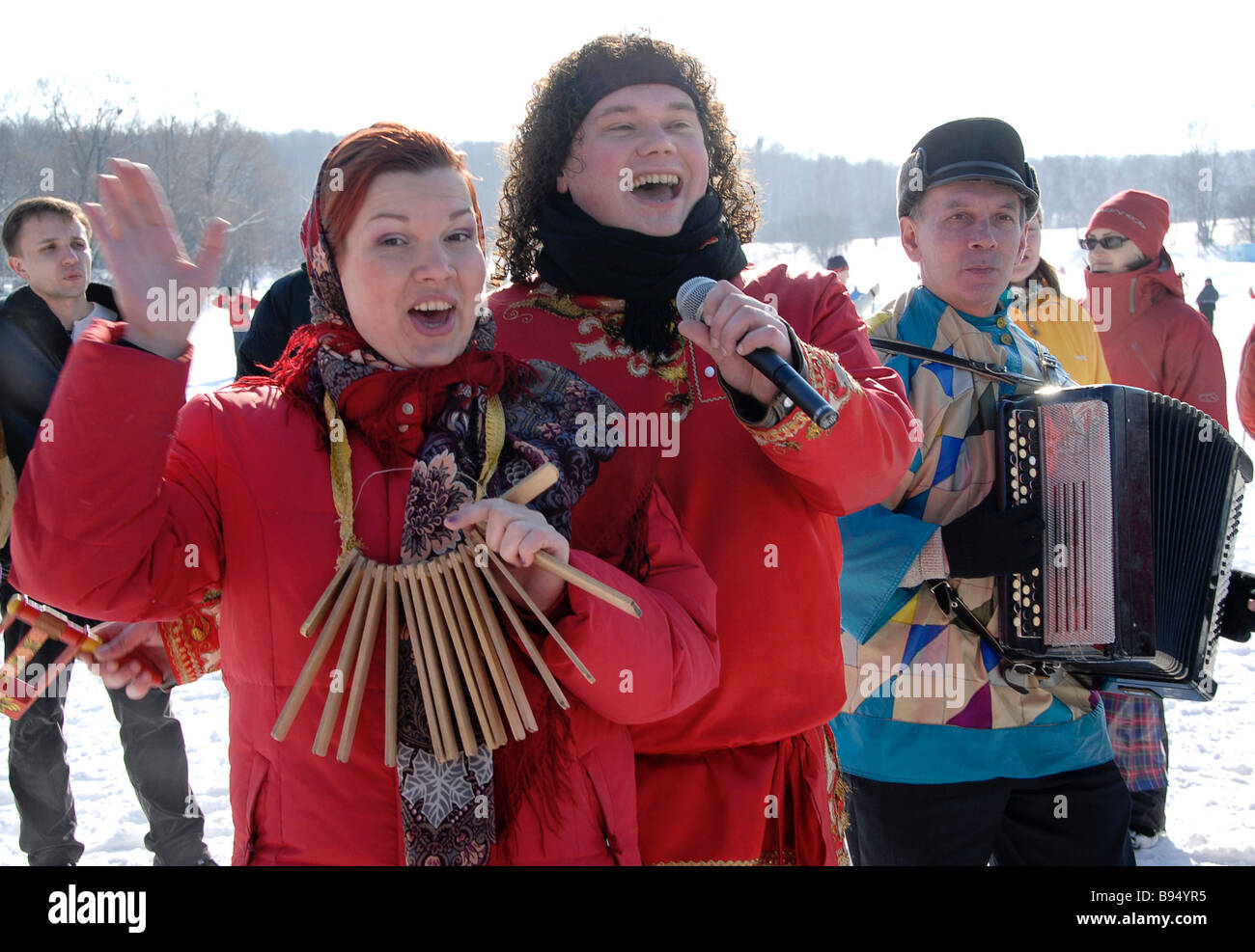 Shrovetide celebrations in Bitsa park in Moscow Stock Photo - Alamy