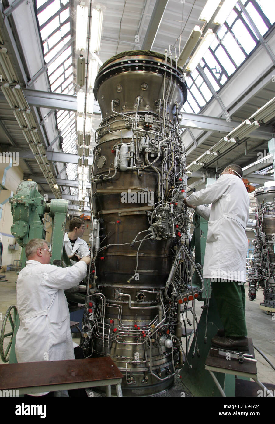 Assembling aircraft gas turbine engines at the Salyut Machine Building ...