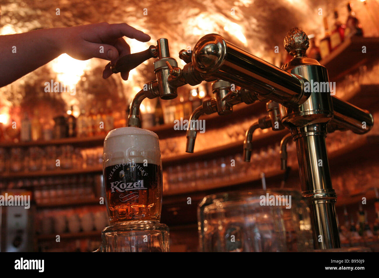 In the Pilsner Urquell Original beer restaurant Stock Photo - Alamy