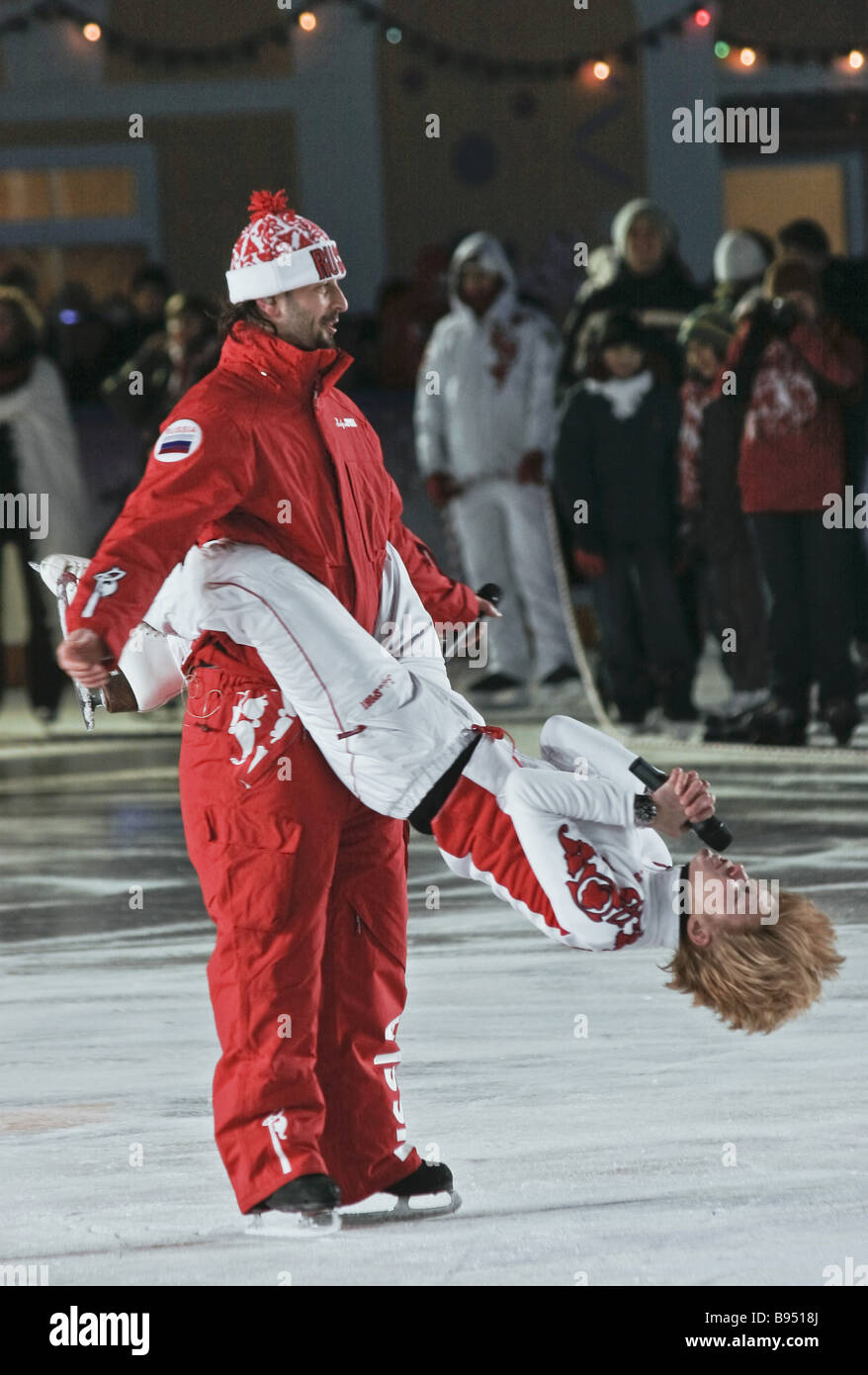 Figure skater Ilya Averbukh and actress and TV presenter Ingeborga ...