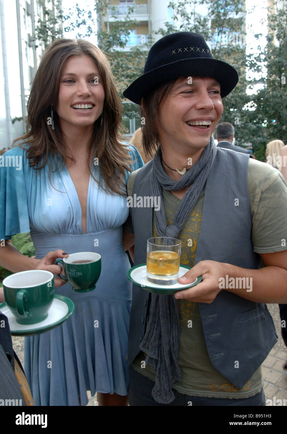 Singer Ilya Lagutenko with his companion at a reception dedicated to ...