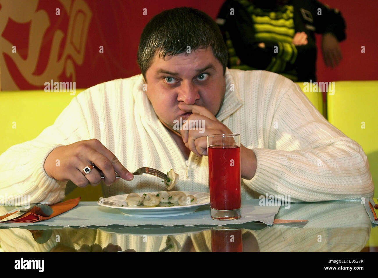 At a dumpling eating contest in Krasnoyarsk Stock Photo - Alamy