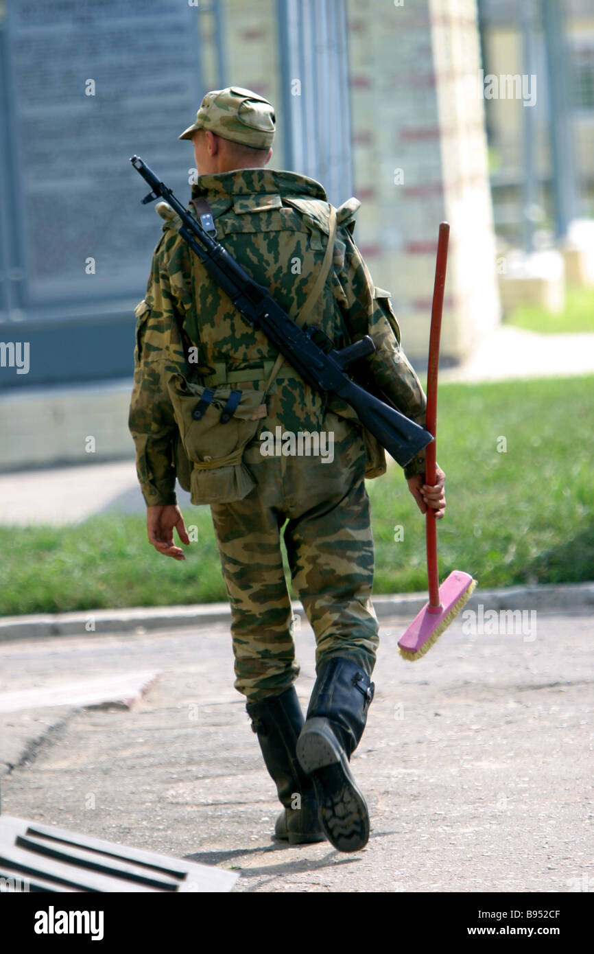 The Kantemirovskaya Armored Division training center A soldier before ...