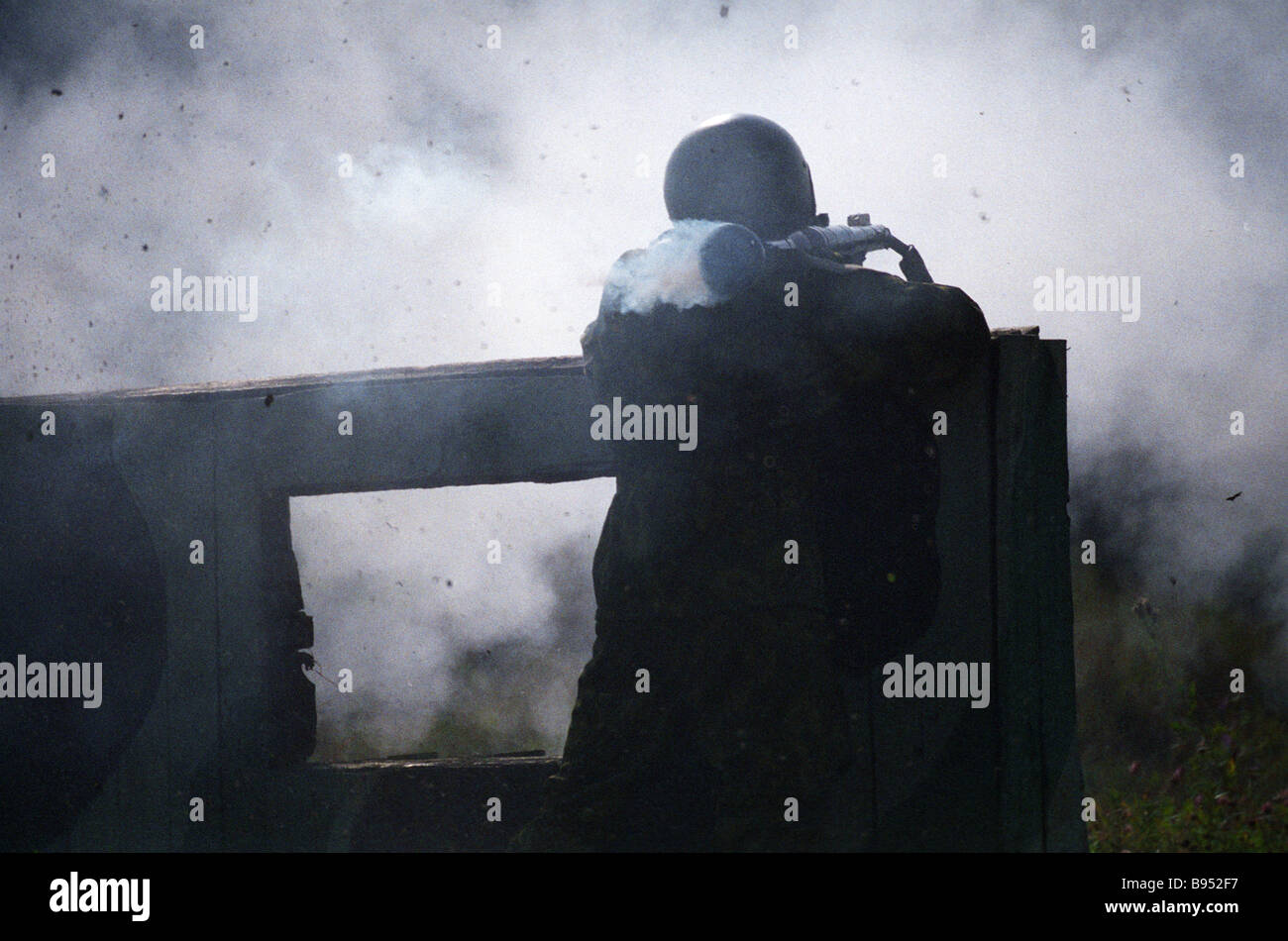 Firing line in the zone of a tactical special exercise of the ...