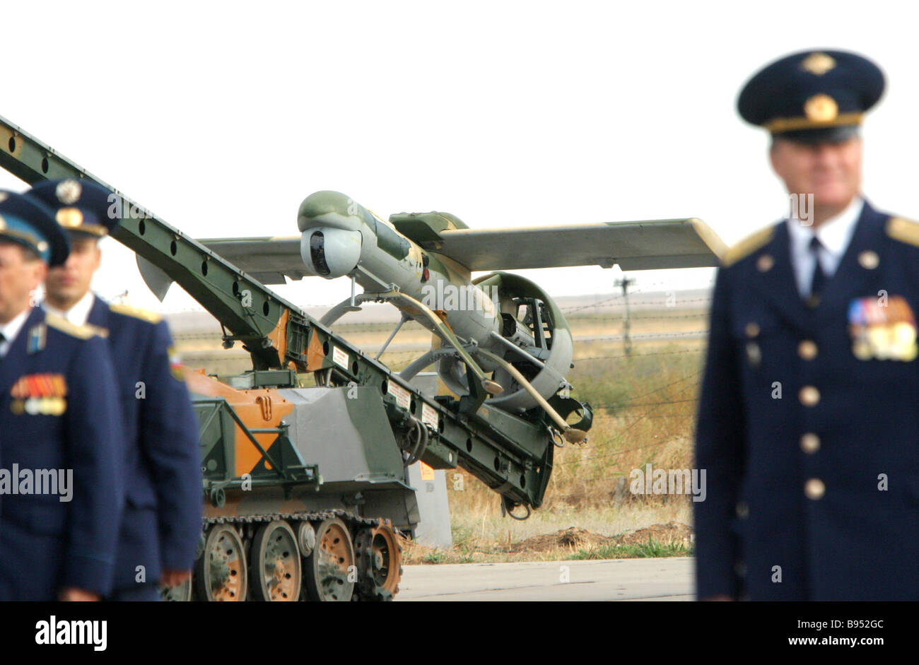 Russia s Pchela Bee reconnaissance drone on the airfield at the Valeri ...