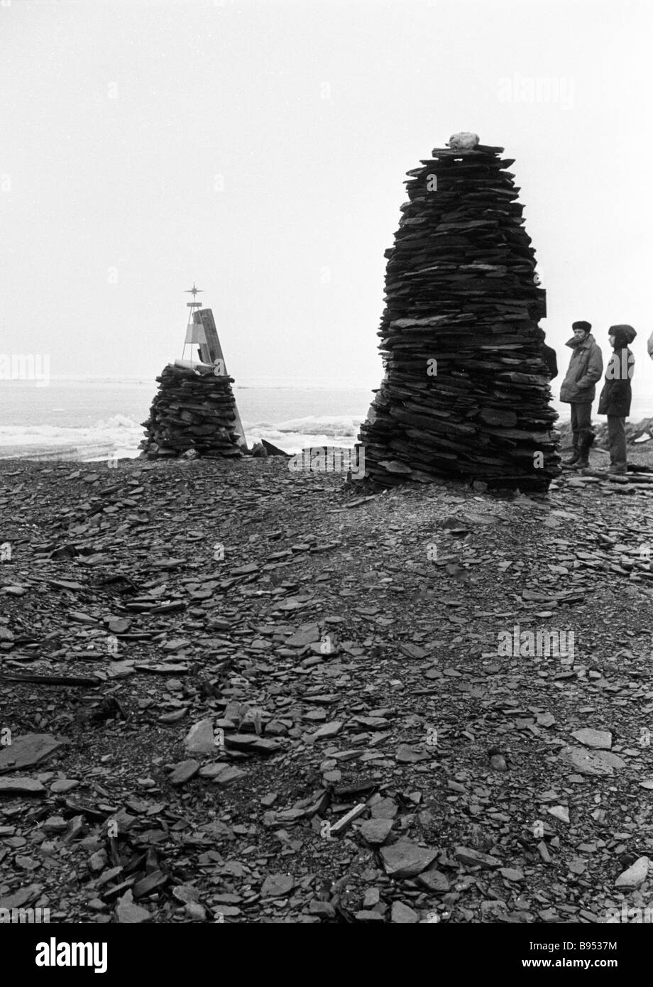 A cairn on Cape Chelyuskin Stock Photo - Alamy