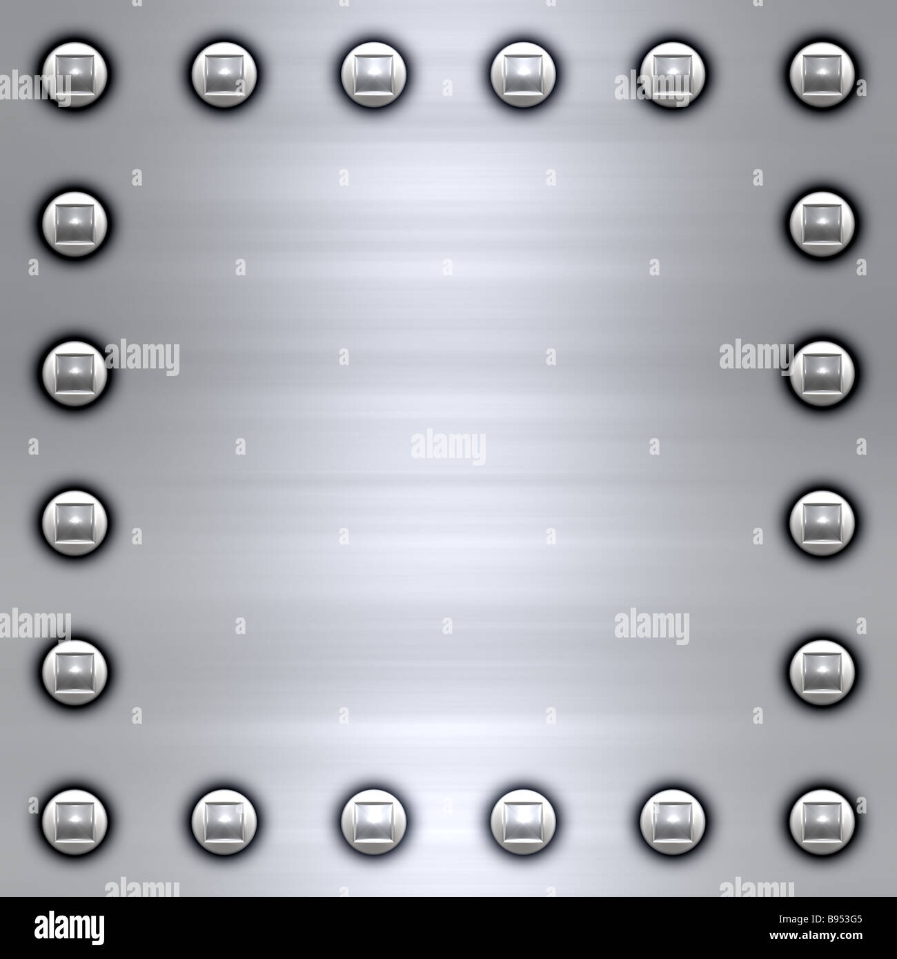 great background image of brushed steel or alloy with rivets Stock ...