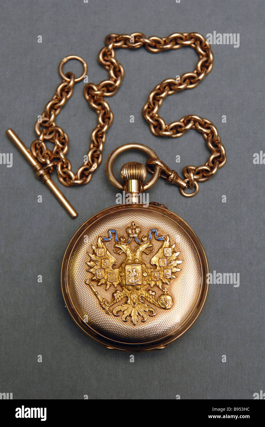 Pocket watch open type with chain Gift of His Imperial Majesty s ...