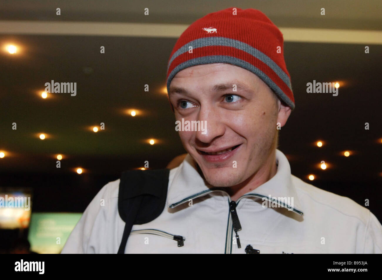 Actor Marat Basharov before the Dikari film first show in Moscow s Oktyabr cinema Stock Photo ...