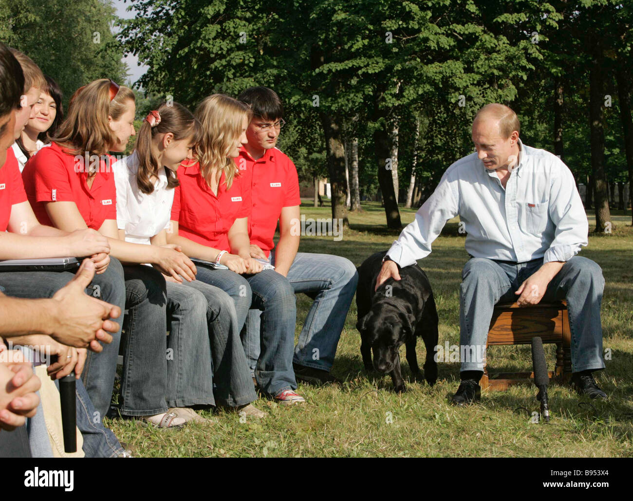 July 24 2007 President Vladimir Putin to the right meeting with Russian ...
