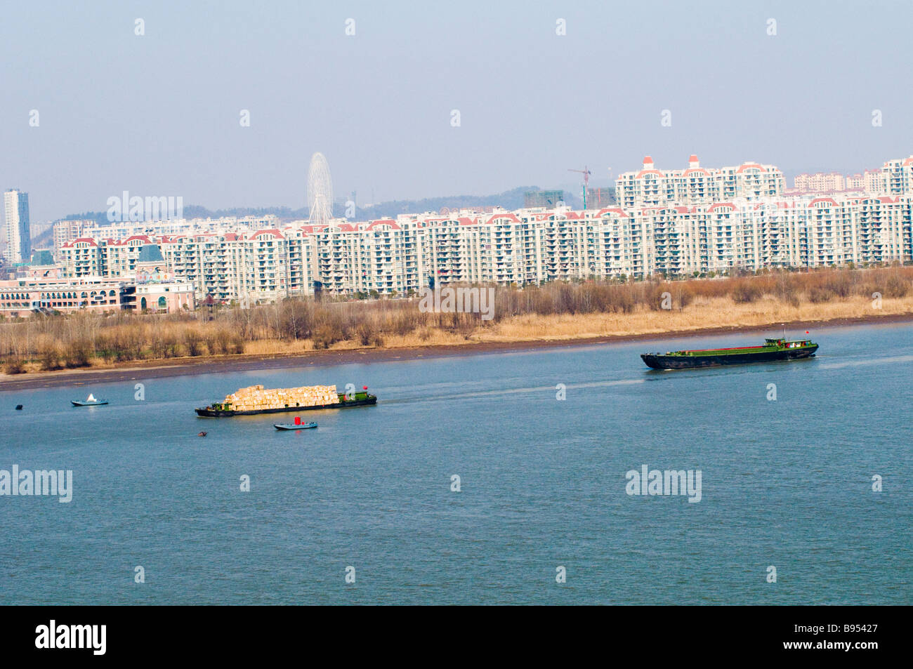 Big boats on the Yangtze river in China. big rivers in China are a ...
