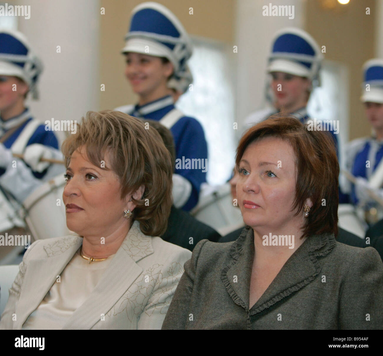 Valentina Matvienko St Petersburg governor and Lyudmila Putin the ...