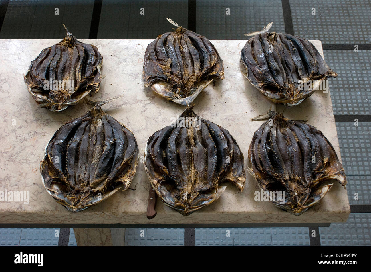 Dried fish at Funchal market, Madeira Stock Photo - Alamy