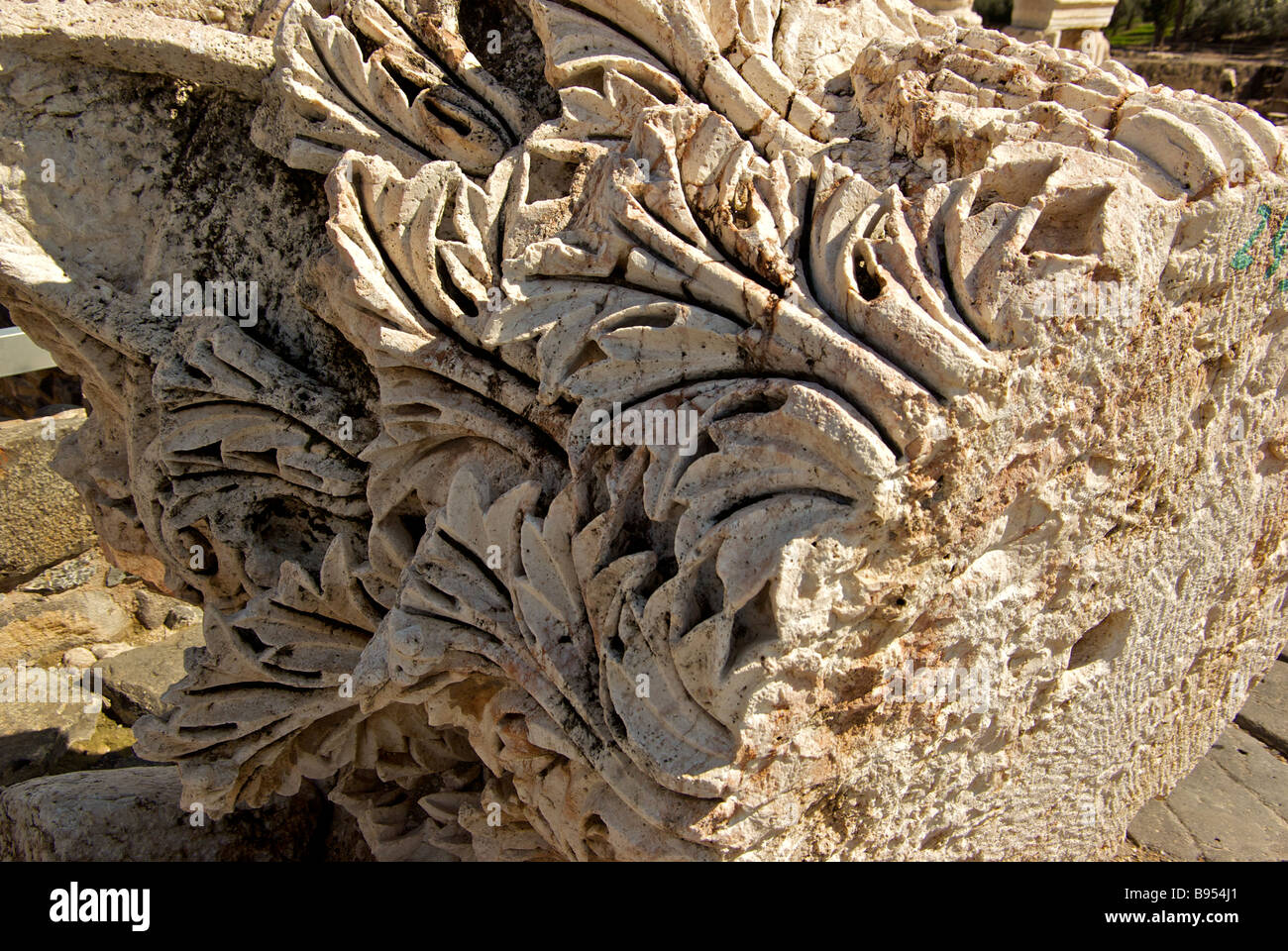Remains of a magnificent earthquake toppled Corinthian marble column ...