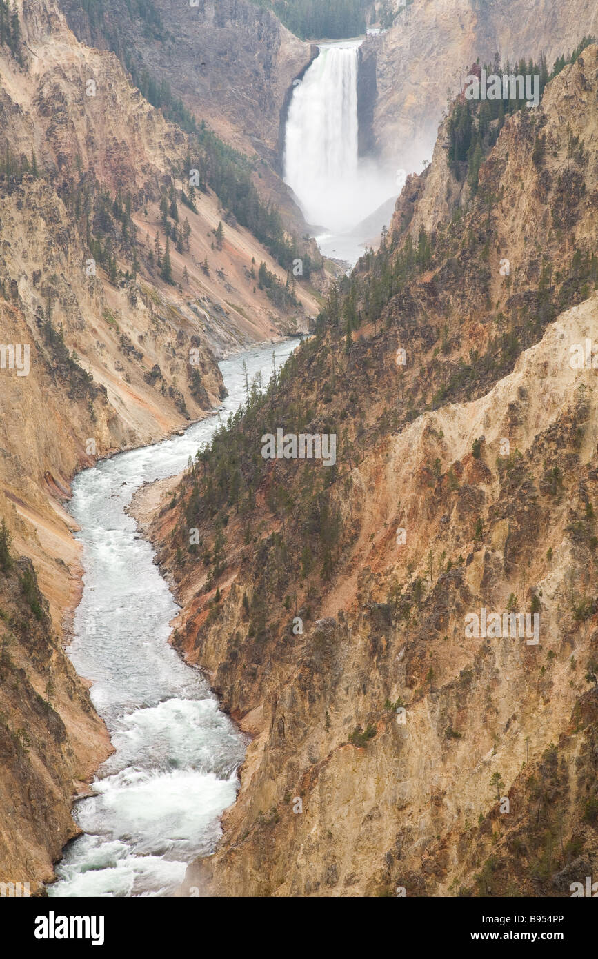 View of Yellowstone Falls Upper falls at Yellowstone National Park ...