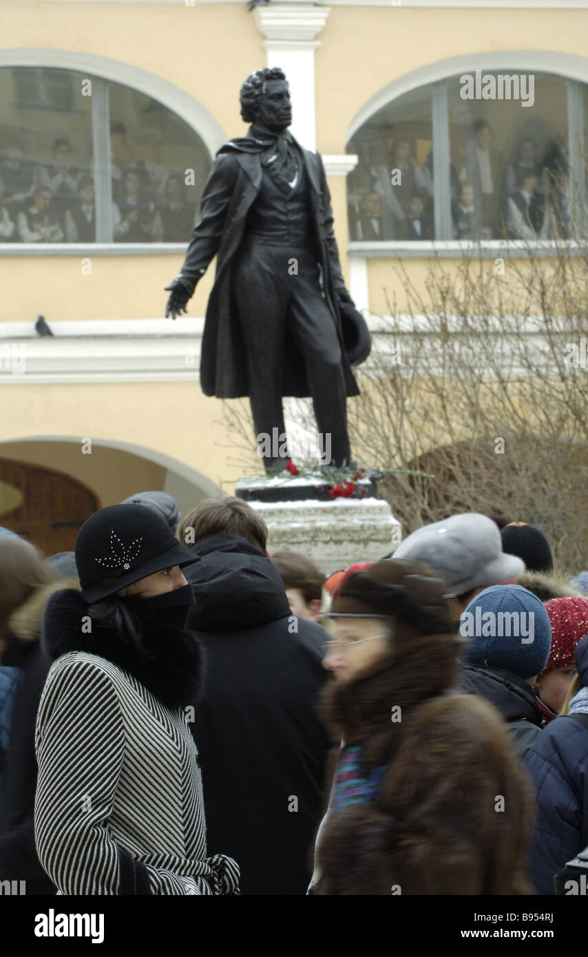 February 10 Alexander Pushkin death anniversary St Petersburg public ...