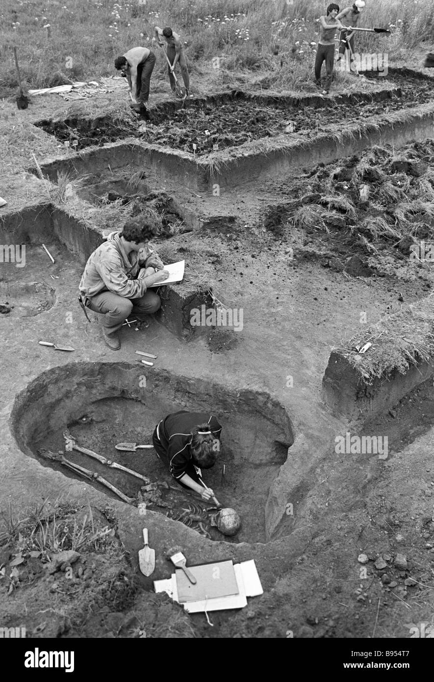 The archeological digging of the Sopka 2 burial mound in Vengerovsky ...