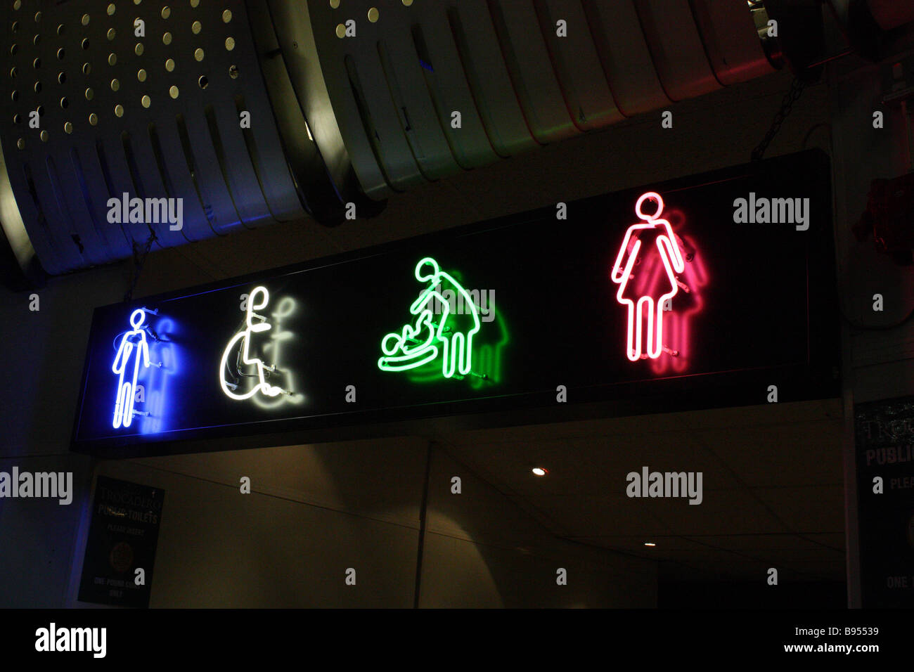 Neon light toilet sign Stock Photo - Alamy