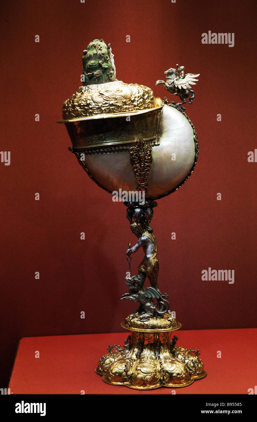 A Nautilus goblet presented to Tsar Mikhail Feodorovich by the King of ...
