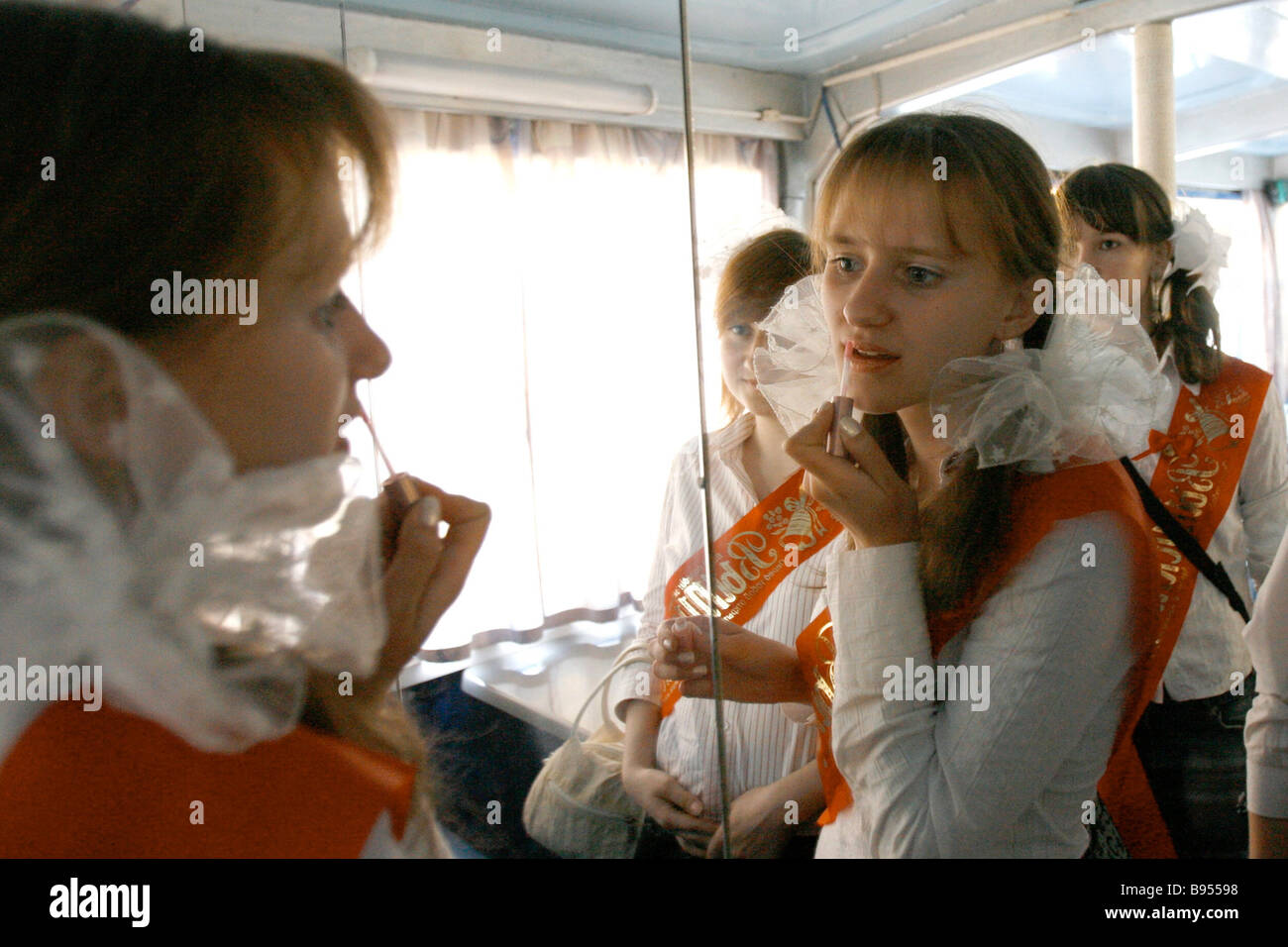 Moscow school leavers celebrating their graduation Stock Photo - Alamy