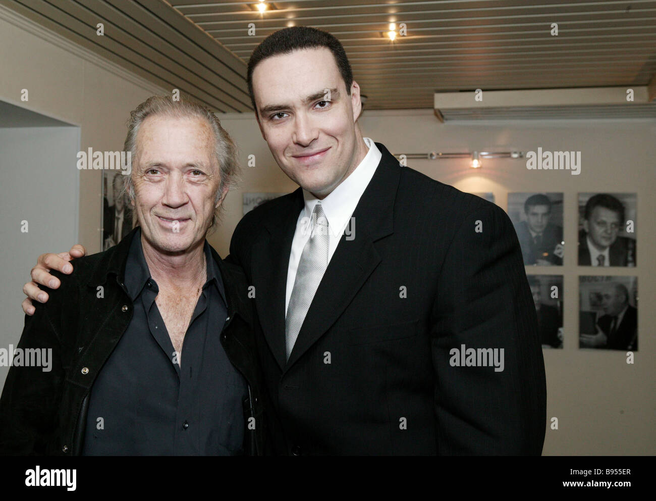 Russian actor Alexander Nevsky right and Hollywood actor David ...