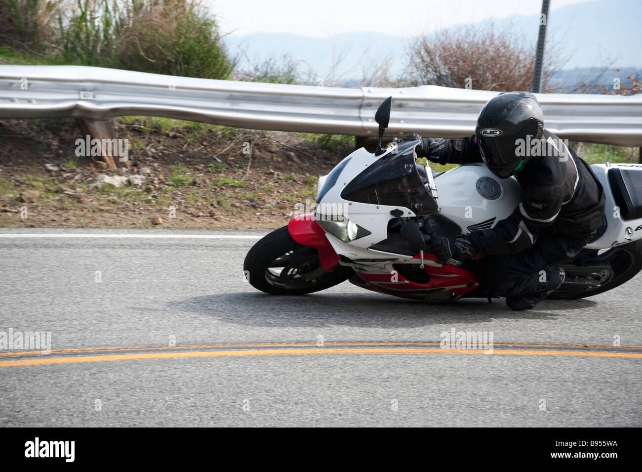 Motorcycle rider on mulholland highway hi-res stock photography and ...