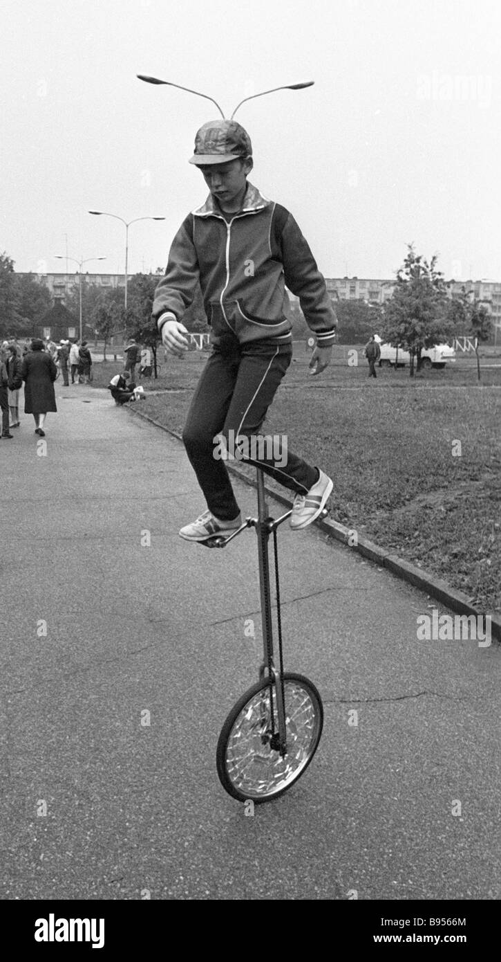 A circus trick show at the Bicycle Festival Stock Photo - Alamy