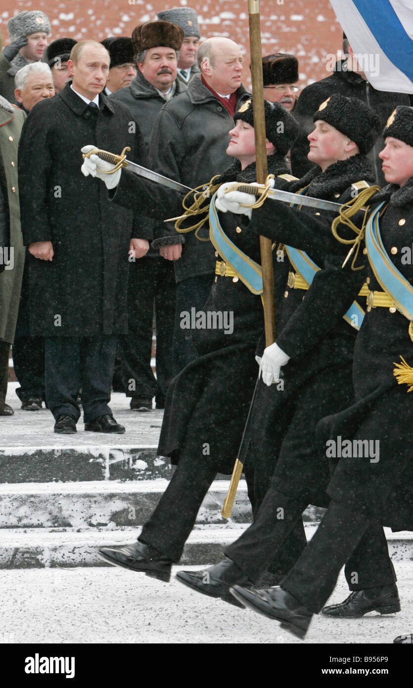 President Vladimir Putin and Prime Minister Mikhail Fradkov from left ...