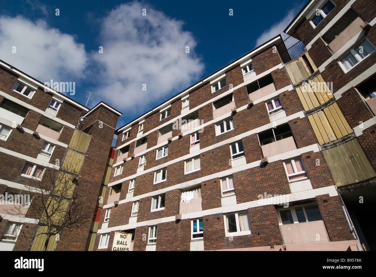 photograph of high rise tenement social housing Stock Photo - Alamy