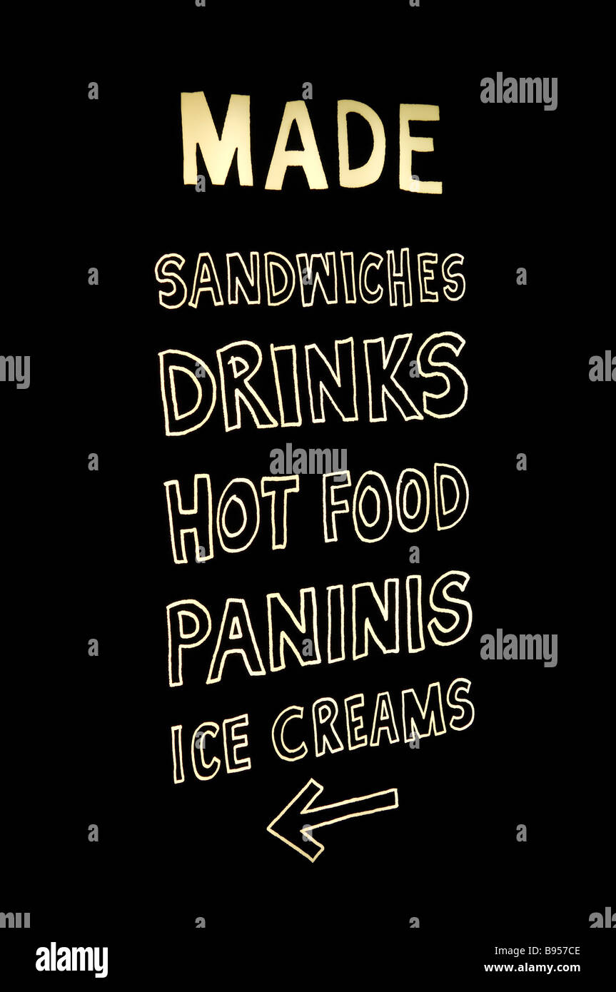 Food sign with arrow hi-res stock photography and images - Alamy