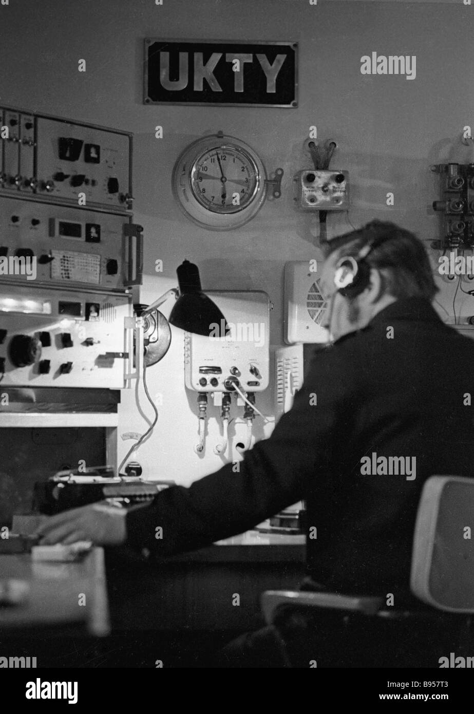 A radio operator on nuclear powered icebreaker Rossiya Stock Photo - Alamy