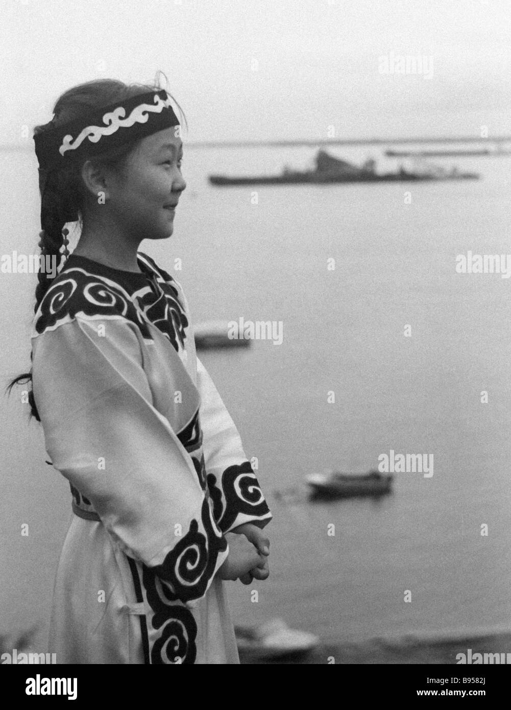 Member of the Nanaj children s dance outfit from Niykhin village Stock ...