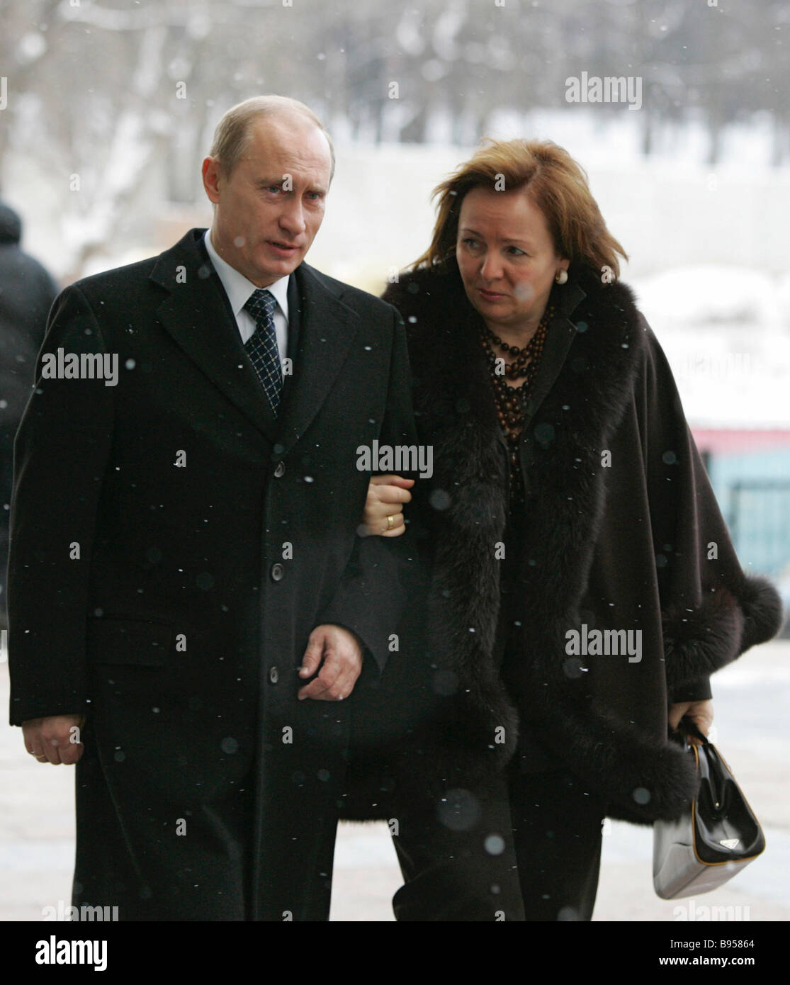 December 2 2007 President Vladimir Putin And His Wife Lyudmila Outside