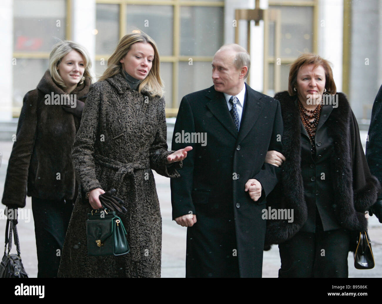December 2 2007 President Vladimir Putin His Wife Lyudmila Right And