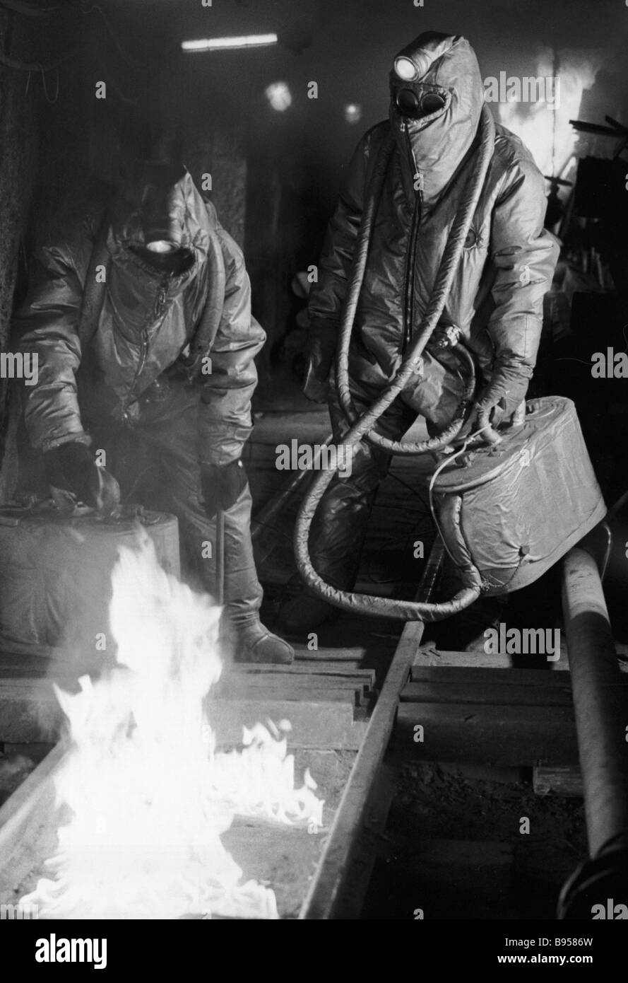 Rescuers are testing heat protective suits Stock Photo - Alamy