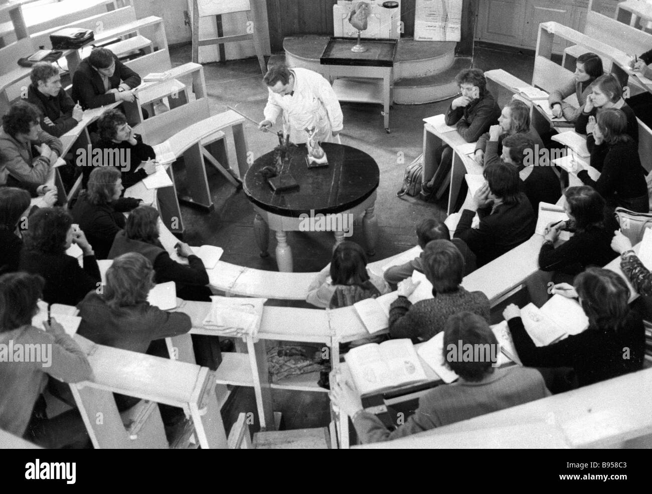 Attending a lecture in the oldest classroom the Anatomy Rotunda at ...