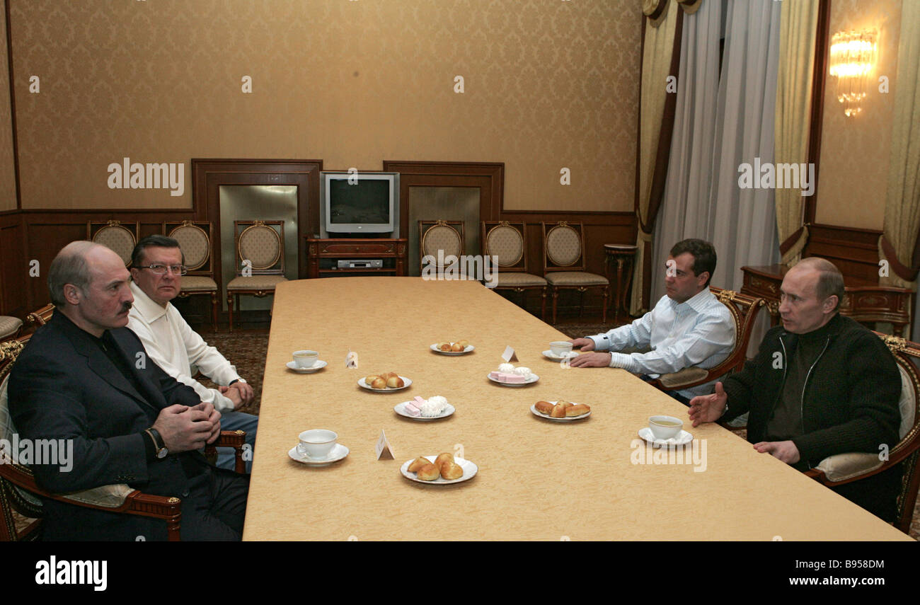 Left to right Belarussian President Alexander Lukashenko and Russian ...