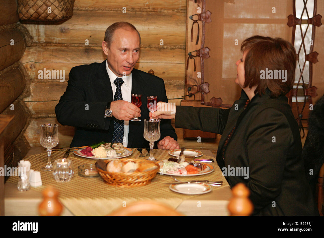 December 2 2007 President Vladimir Putin and his wife Lyudmila visiting ...