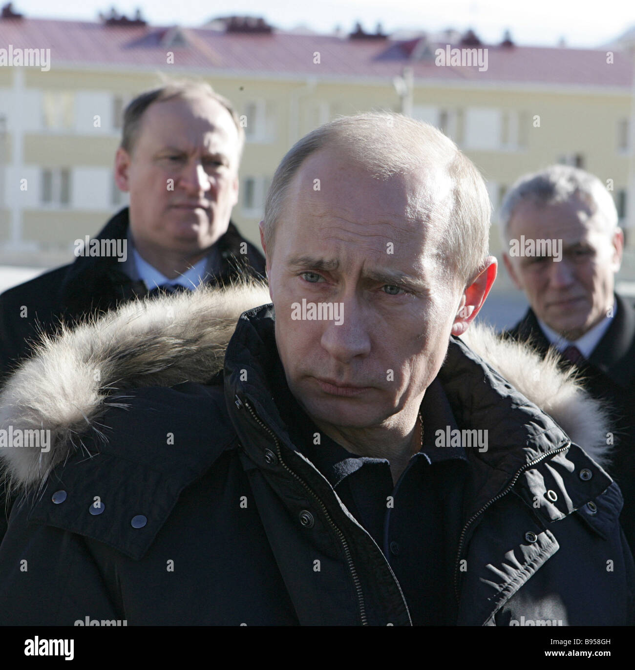 Russian President Vladimir Putin foreground Federal Security Service ...