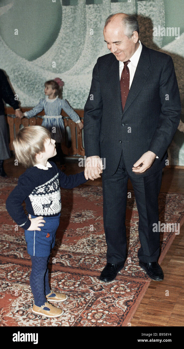 Mikhail Gorbachev right CPSU General Secretary Chairman of the USSR ...