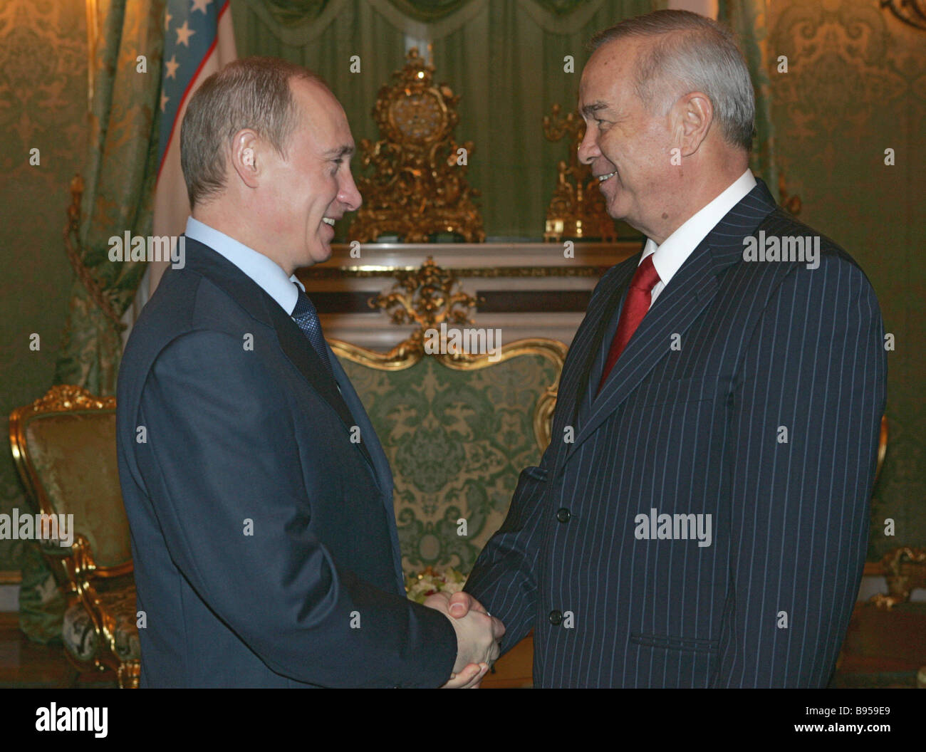 February 6 2008 Russian President Vladimir Putin And Uzbek President