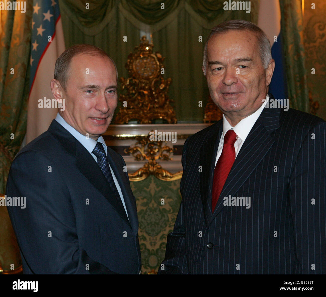February 6 2008 Russian President Vladimir Putin And Uzbek President