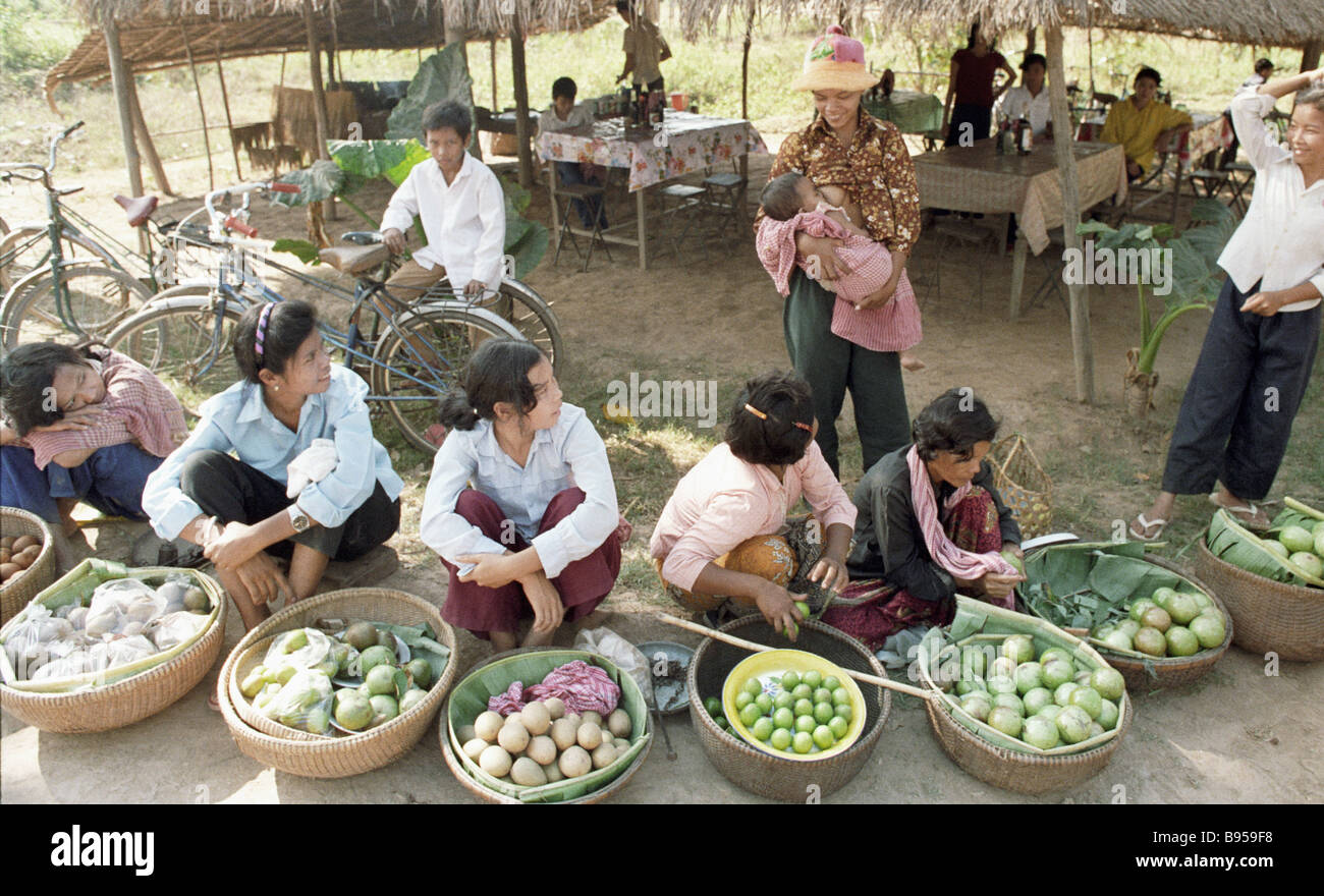 A village bazaar in Cambodia Stock Photo - Alamy
