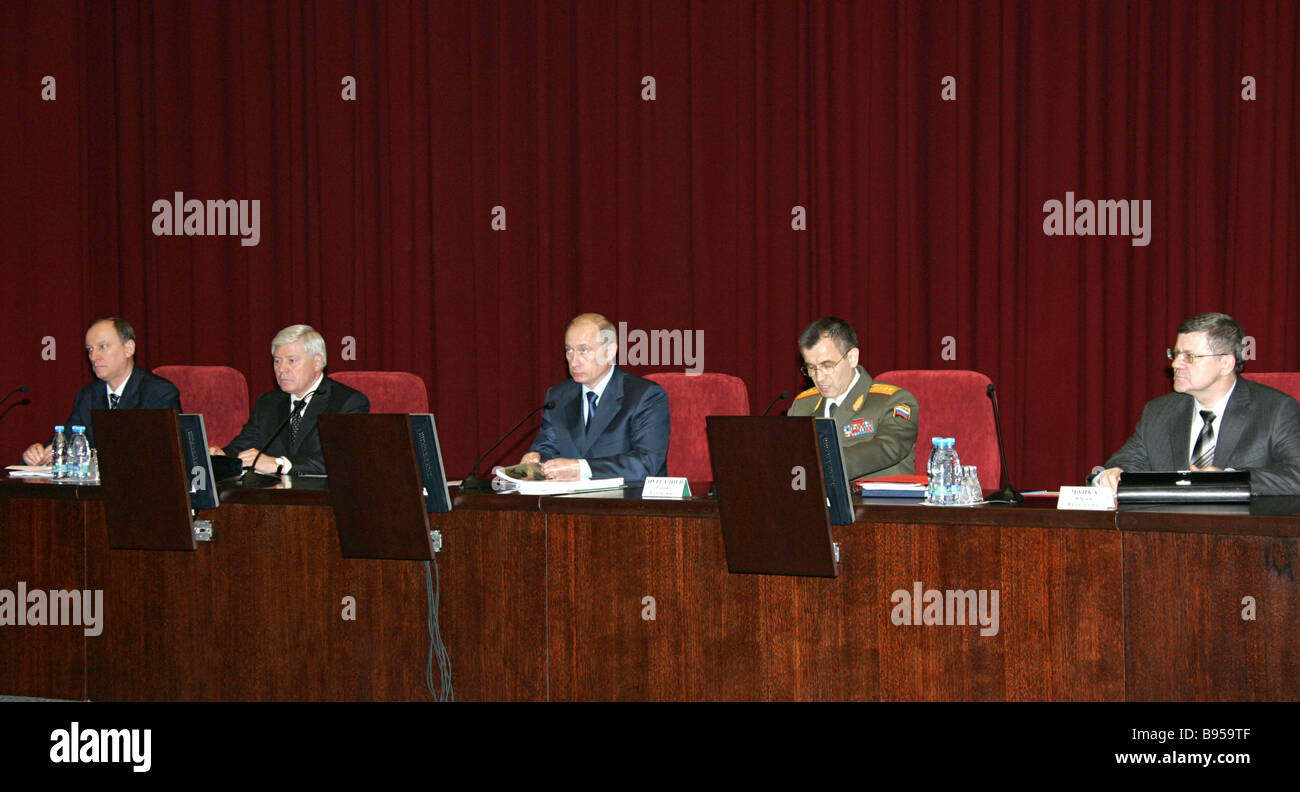 February 6 2008 From left FSB director Nikolai Patrushev Chairman of ...