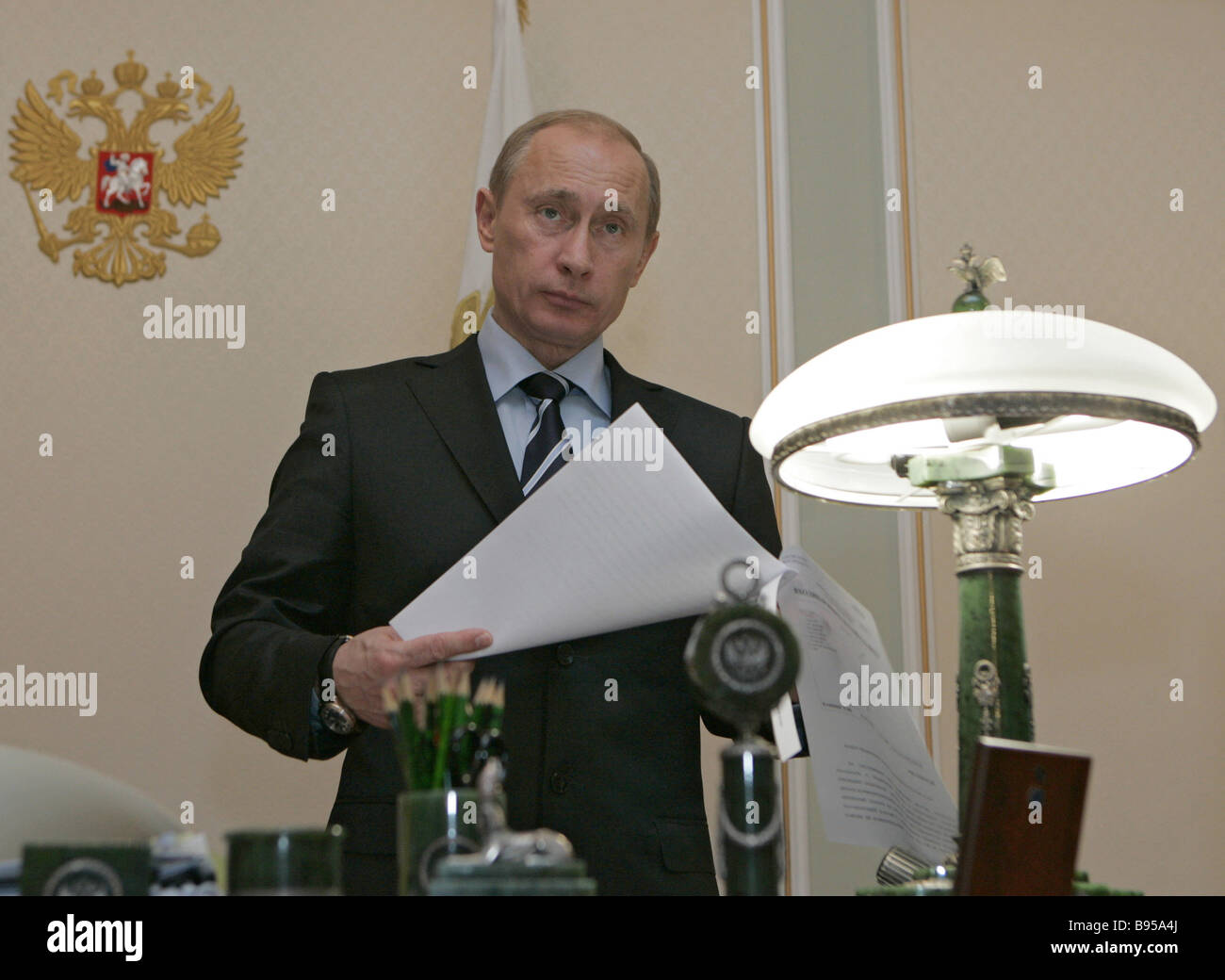 Russian President Vladimir Putin in his office at Novo Ogarevo December ...