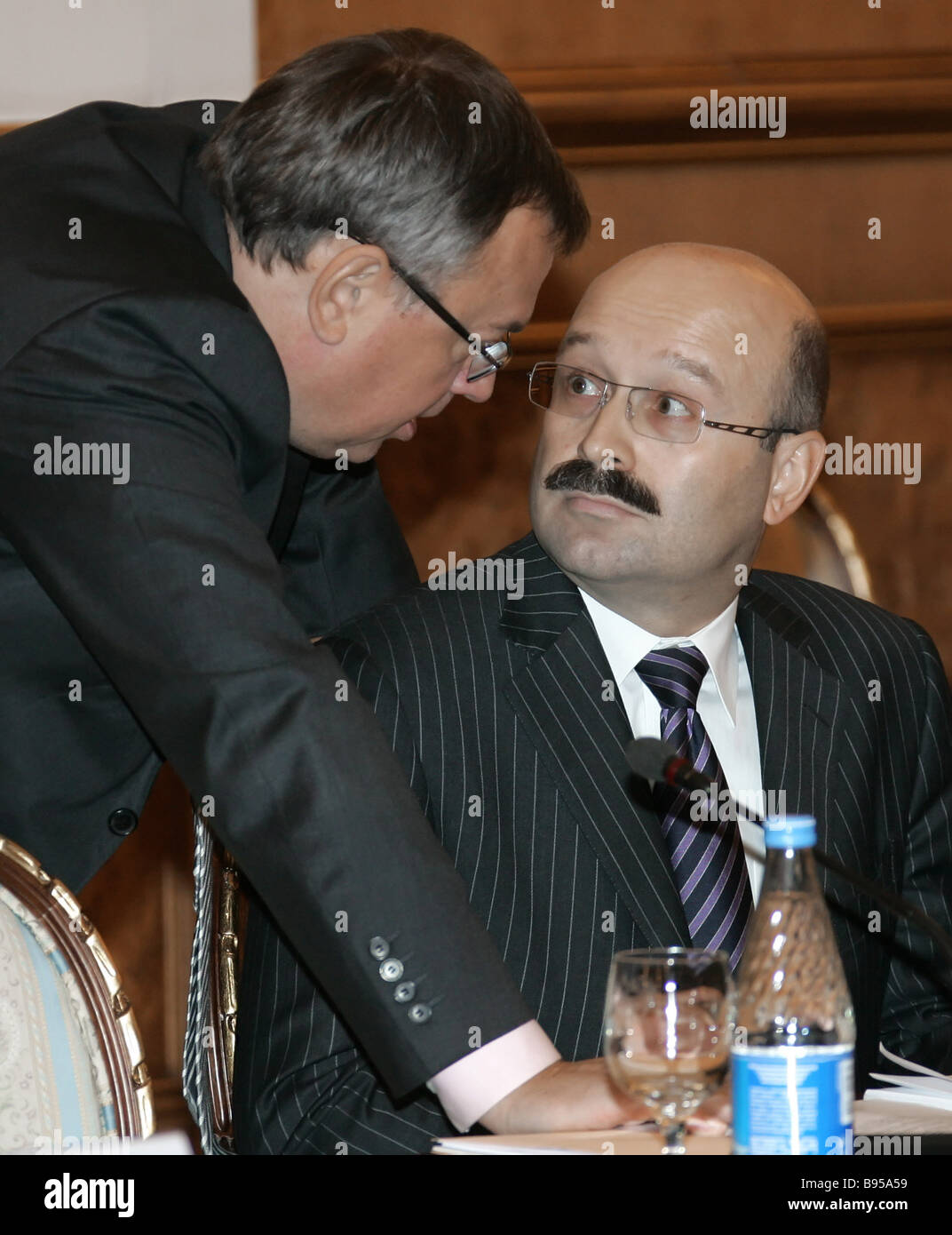 Bank VTB Board Chairman Andrei Kostin left and VTB Vneshtorgbank CEO ...