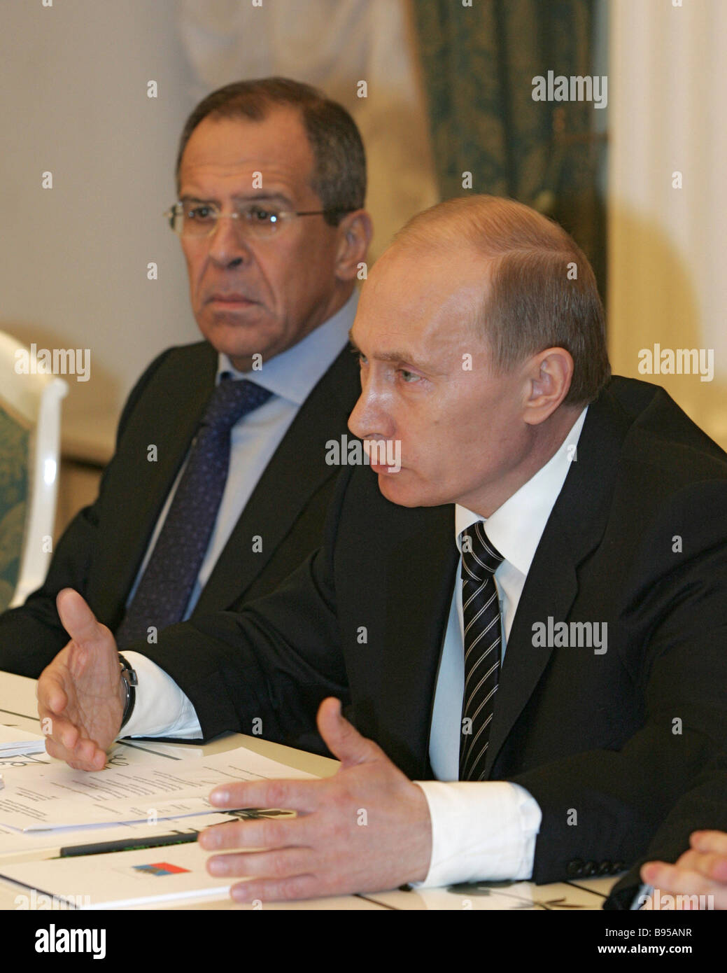Russian President Vladimir Putin meeting in the Kremlin with Polish ...