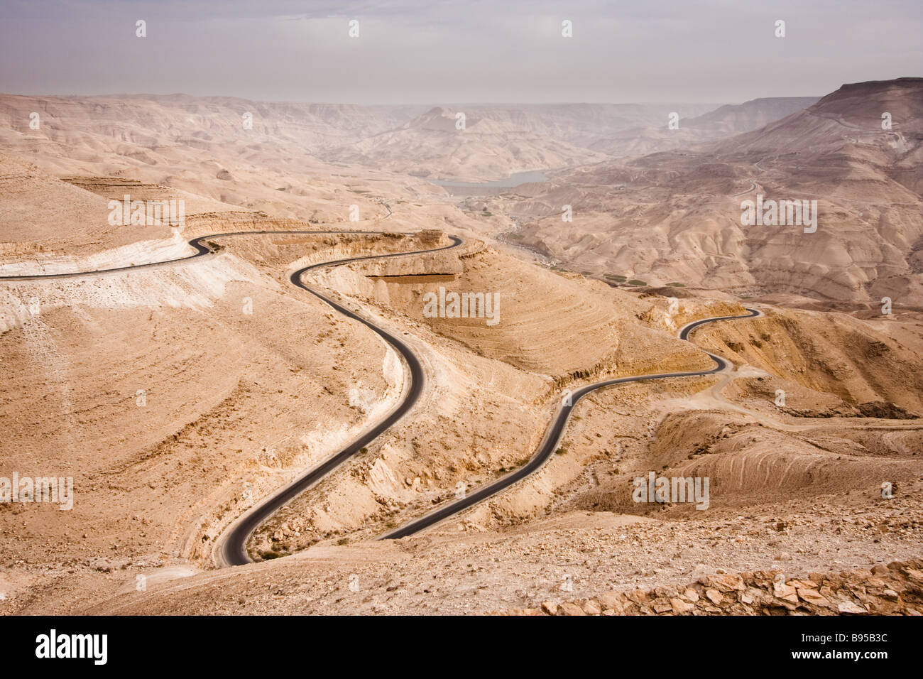Massive canyon in the Jordan desert with the King s Highway Stock Photo ...