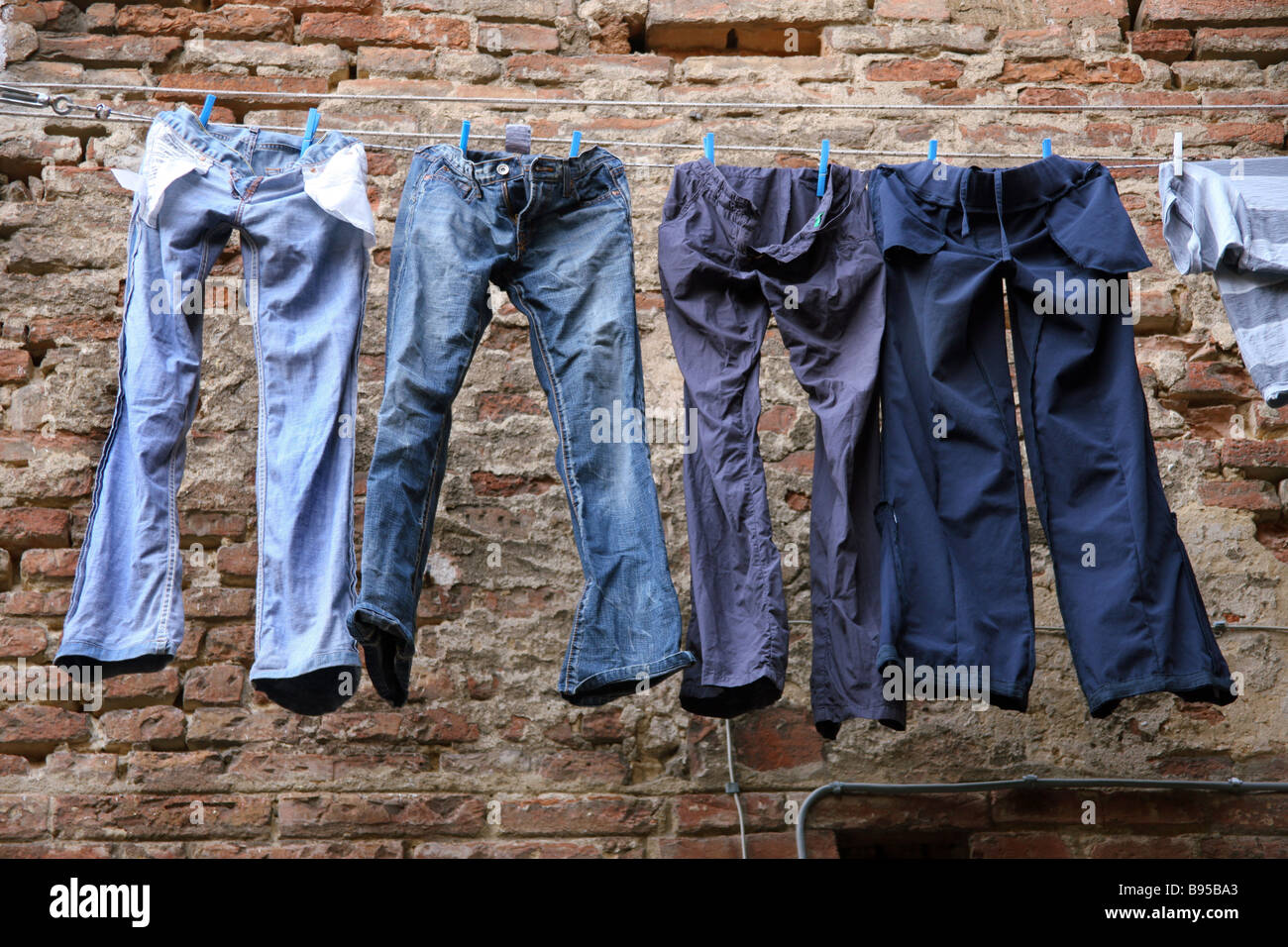 Jeans for drying Stock Photo - Alamy